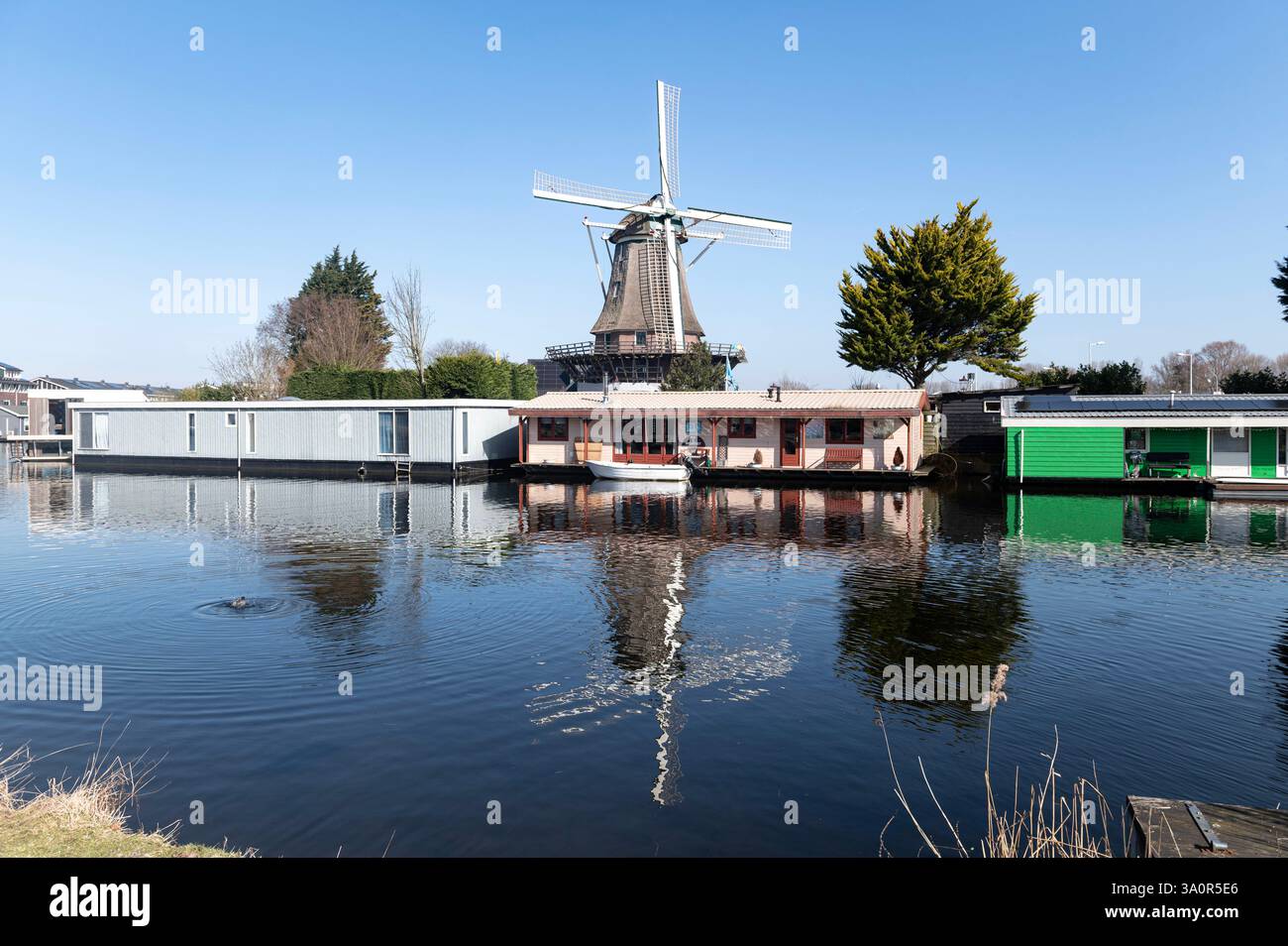 Amsterdam The Netherlands 4th March 2025. Azure blue skies over ...