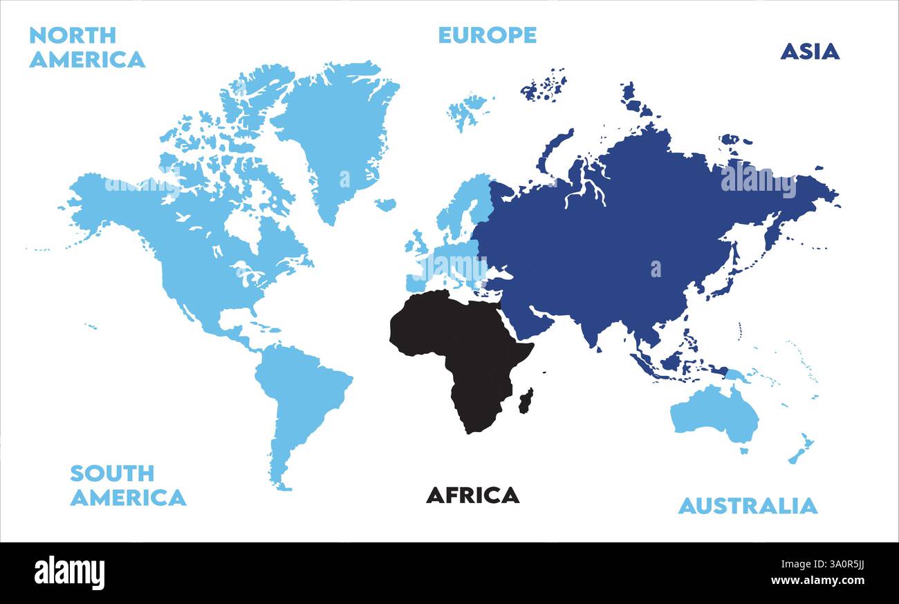 New modern world map, with containment name, modern world map graphic ...