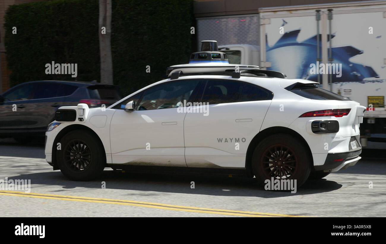 Santa Monica, California, USA 4th March 2025 Waymo Driverless Car on ...