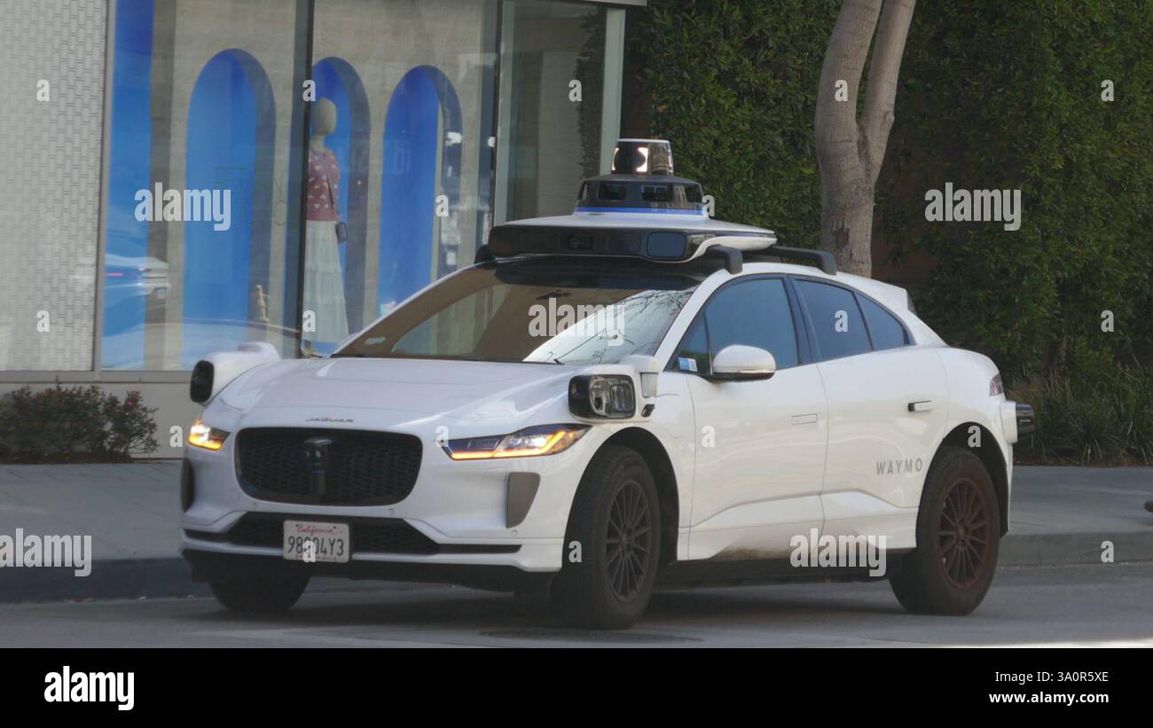 Santa Monica, California, USA 4th March 2025 Waymo Driverless Car on ...