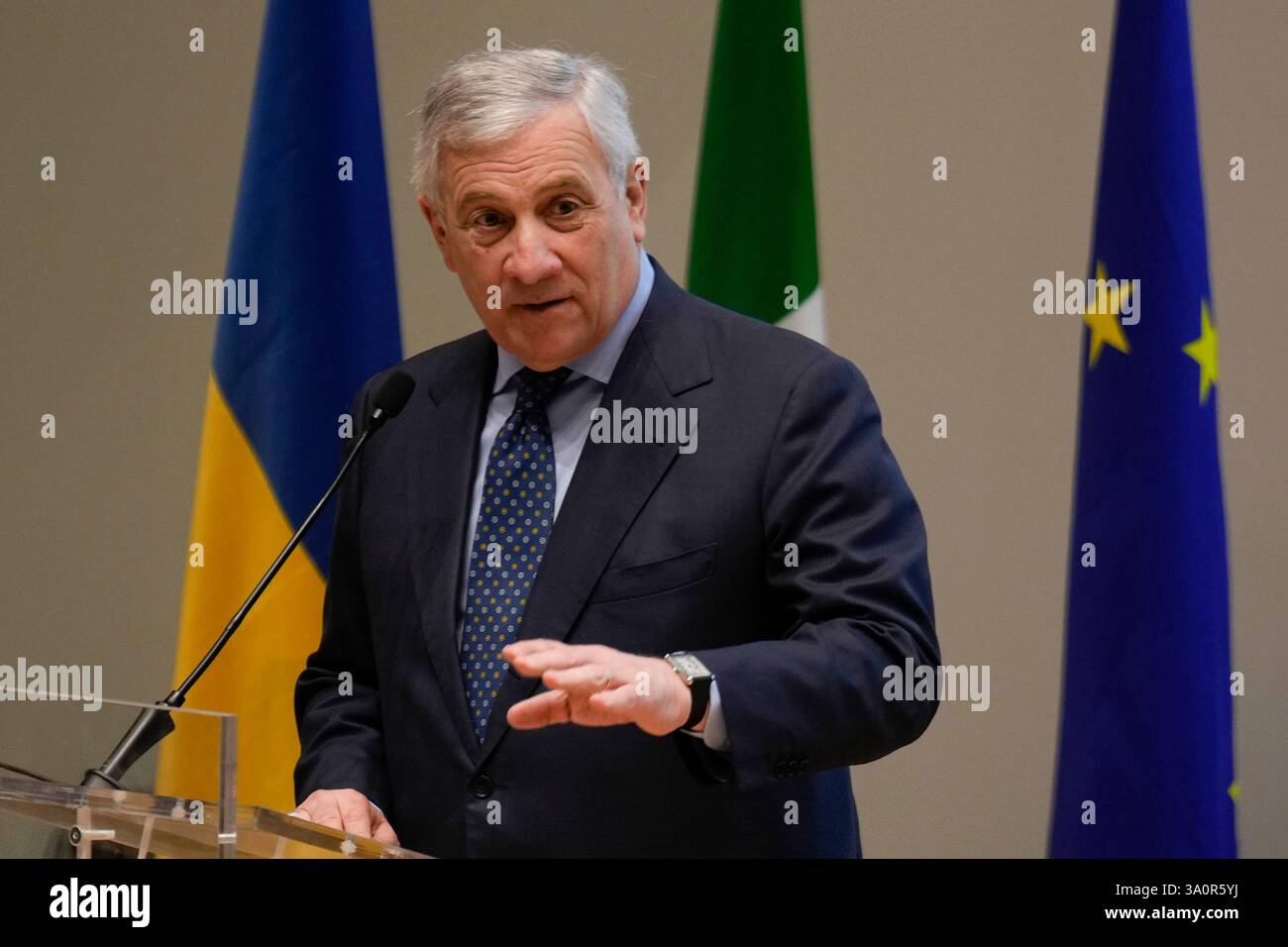 Italian Foreign Minister Antonio Tajani attends a preparatory meeting ...