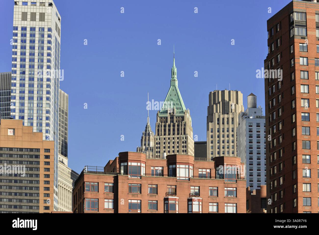 Various architectural styles with spires and towers, New York ...