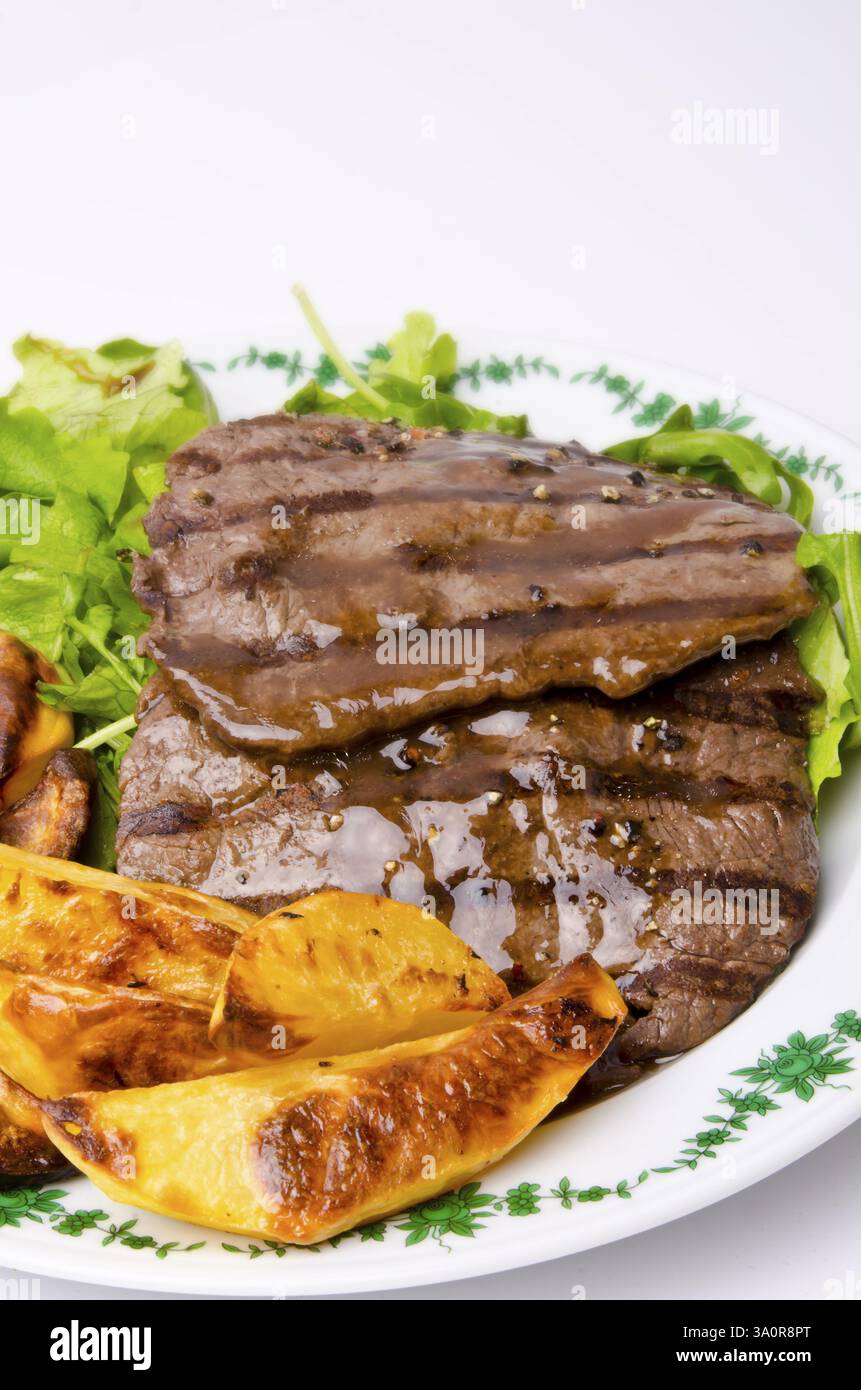 Beef with jacket potato Stock Photo - Alamy