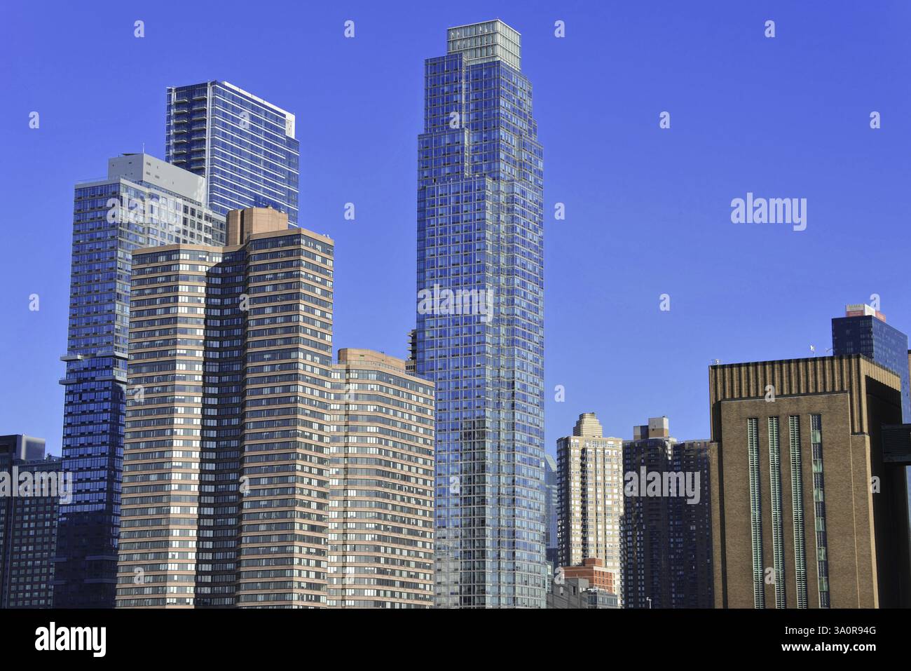 Modern high-rise buildings with glass facades in an urban environment ...