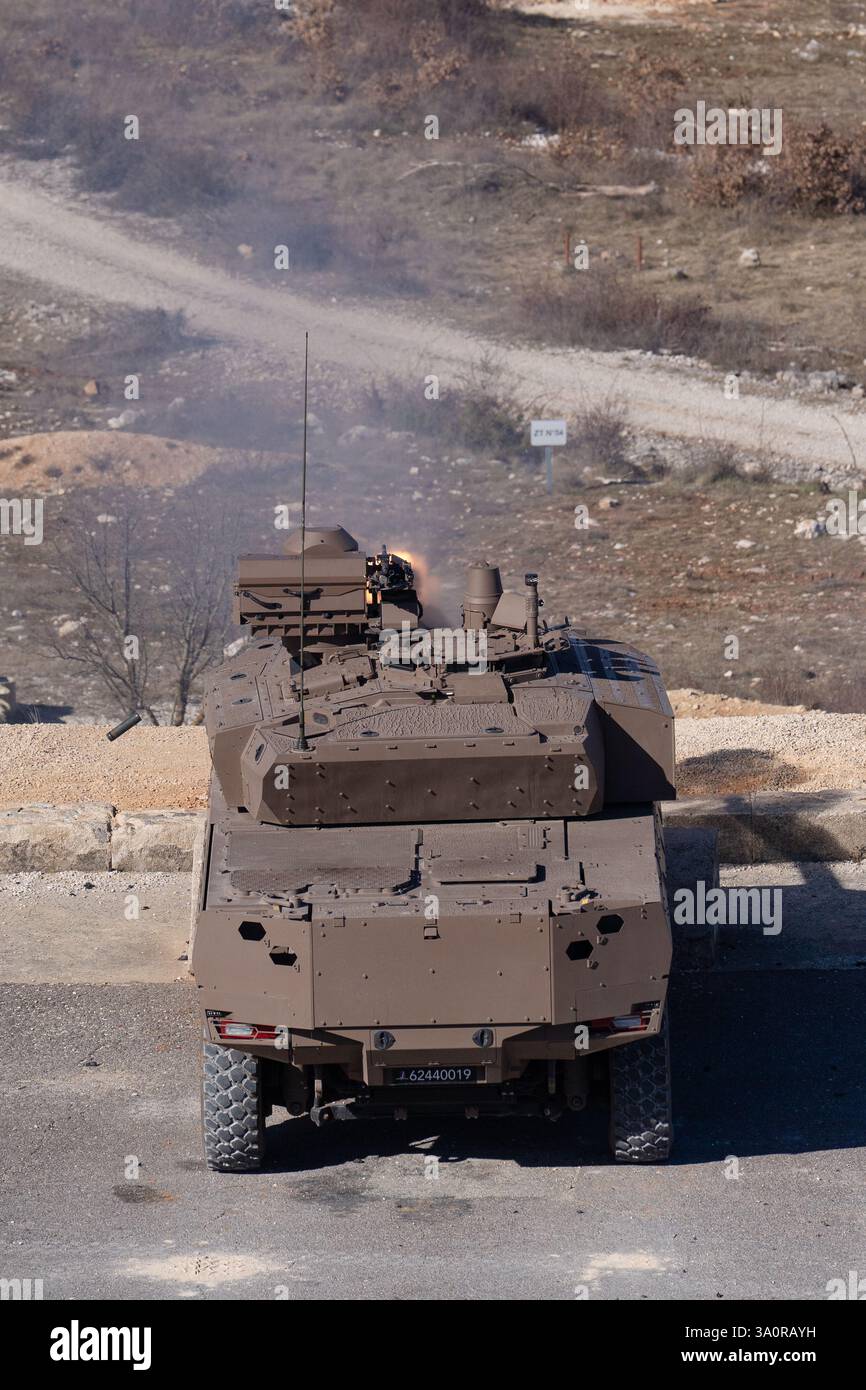 Canjuers, France. 04th Mar, 2025. A Jaguar armoured fighting vehicle ...