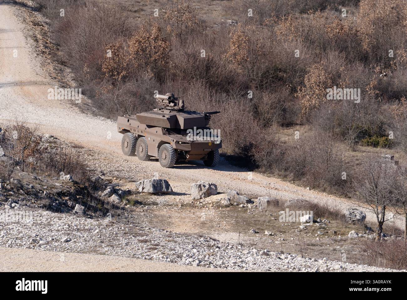 A Jaguar armoured fighting vehicle pictured during the first live ...
