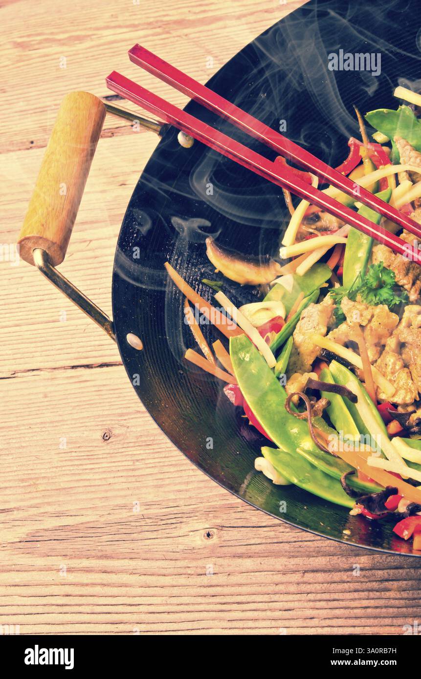 China wok- vintage style Stock Photo - Alamy
