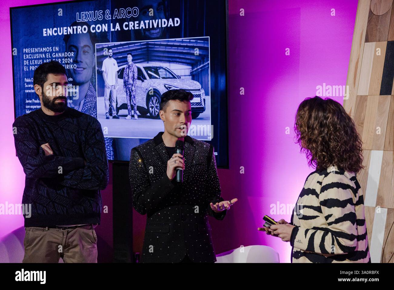(L-R) The winners of the Lexus Art Car 2024, engineer Javier Prado and architect Pablo Diego ...