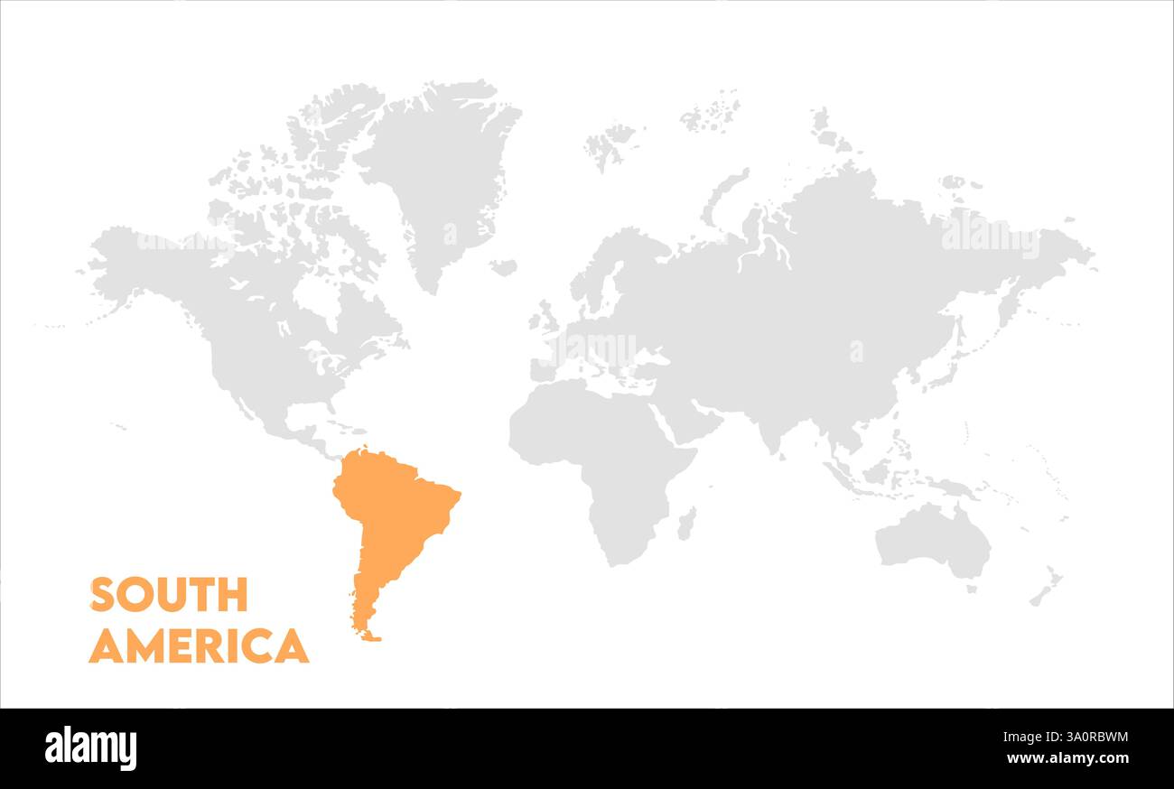 world map of south america
