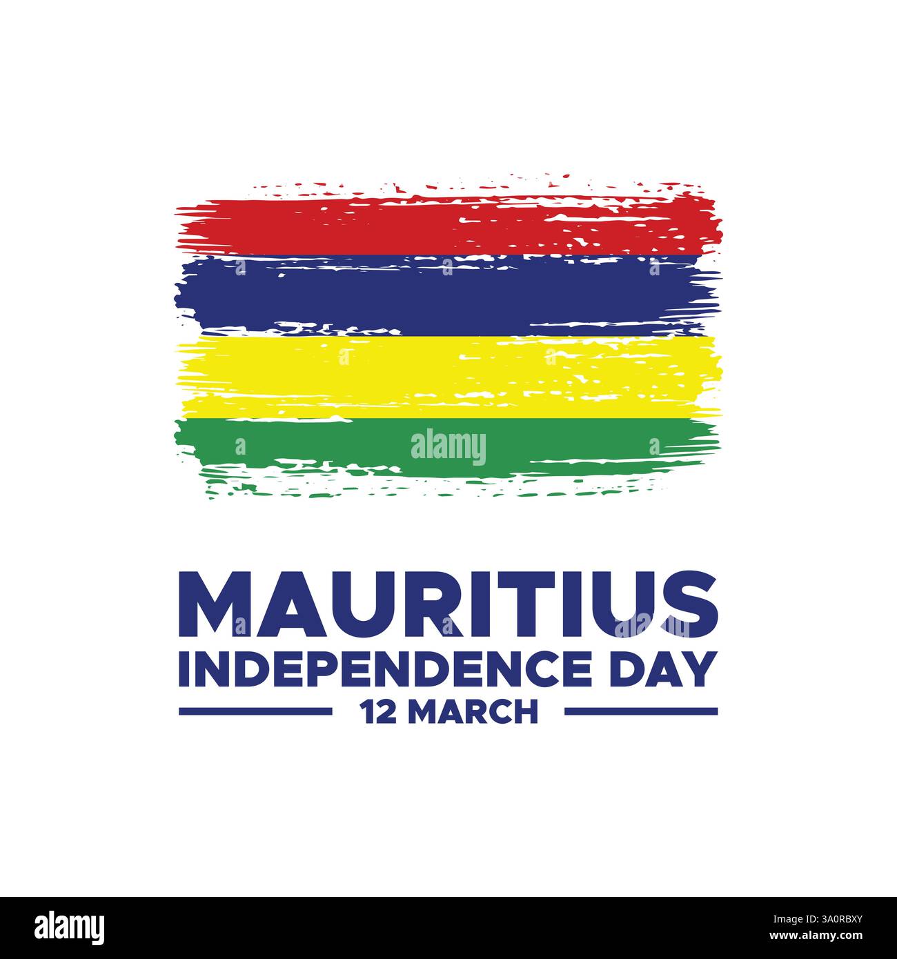 Mauritius Independence Day 12 March flag ribbon with map vector poster,Mauritius Day ...