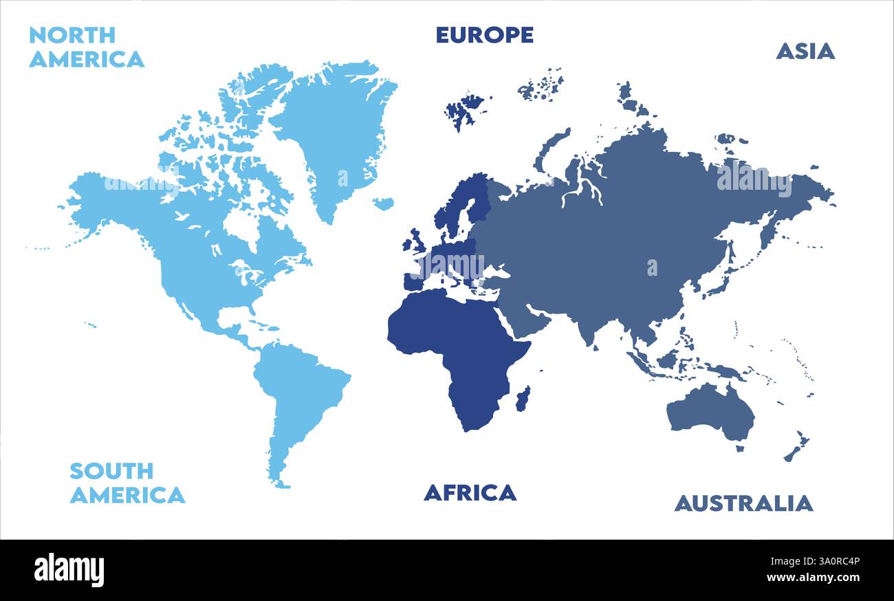 New modern world map, with containment name, modern world map graphic ...