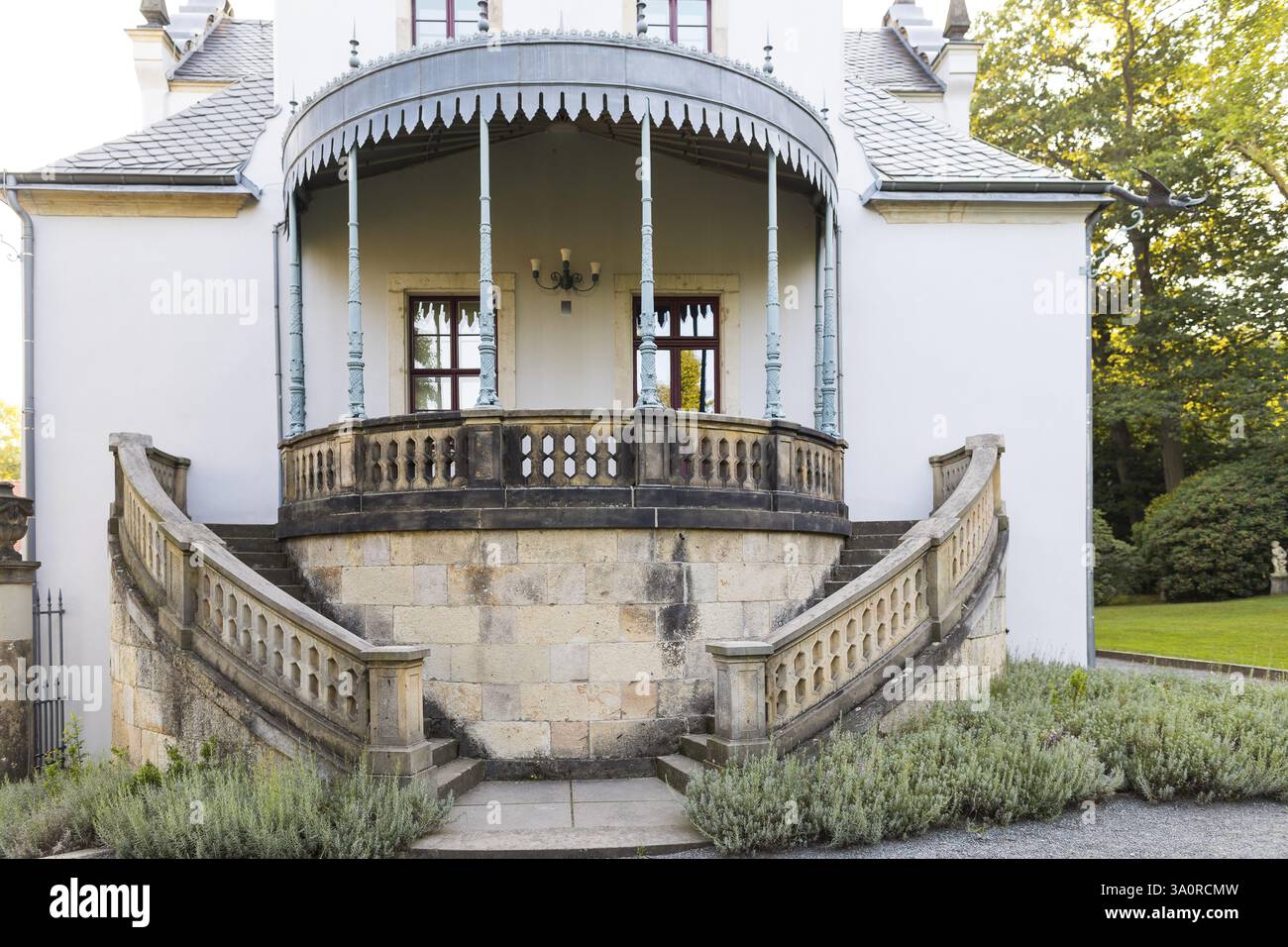 Staircase at Burgk Castle, Freital, Saxony, Germany, Europe Stock Photo ...