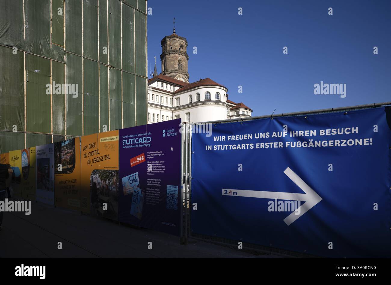 Construction site, construction fence, controversial construction project of Rene Benko's ...