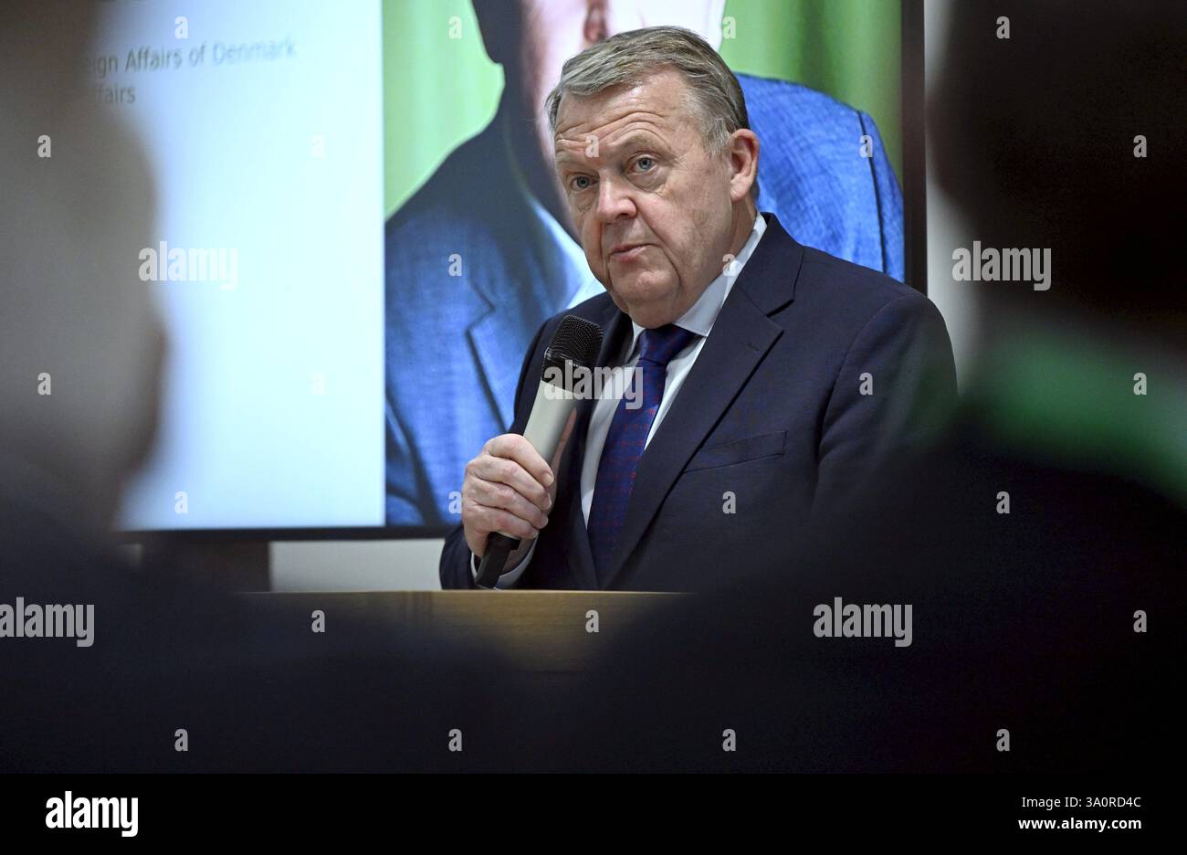 Minister for Foreign Affairds of Denmark, Lars Lokke Rasmussen delivers ...