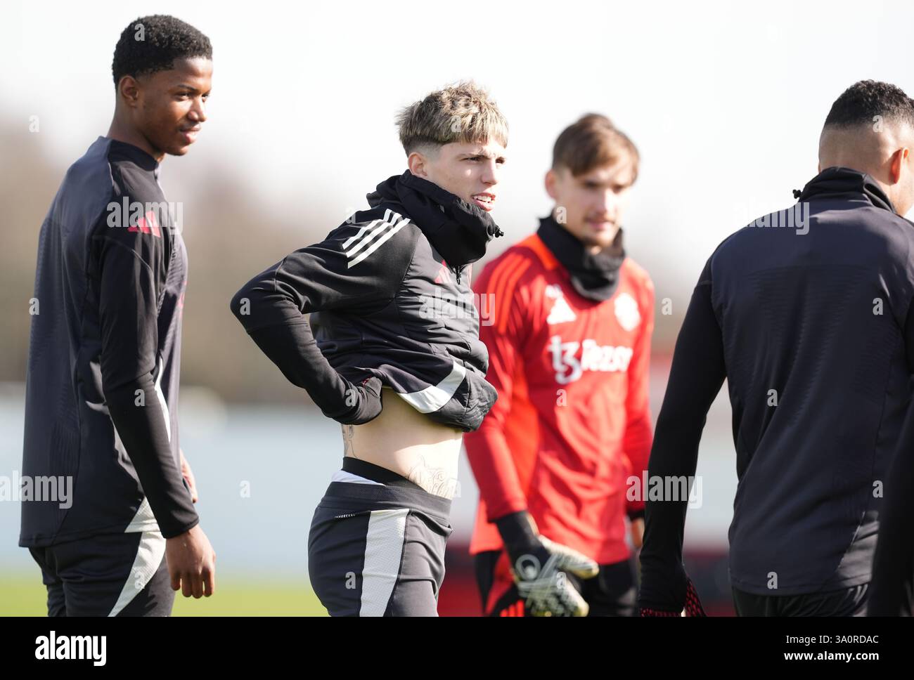 Manchester United's Alejandro Garnacho during a training session at the ...