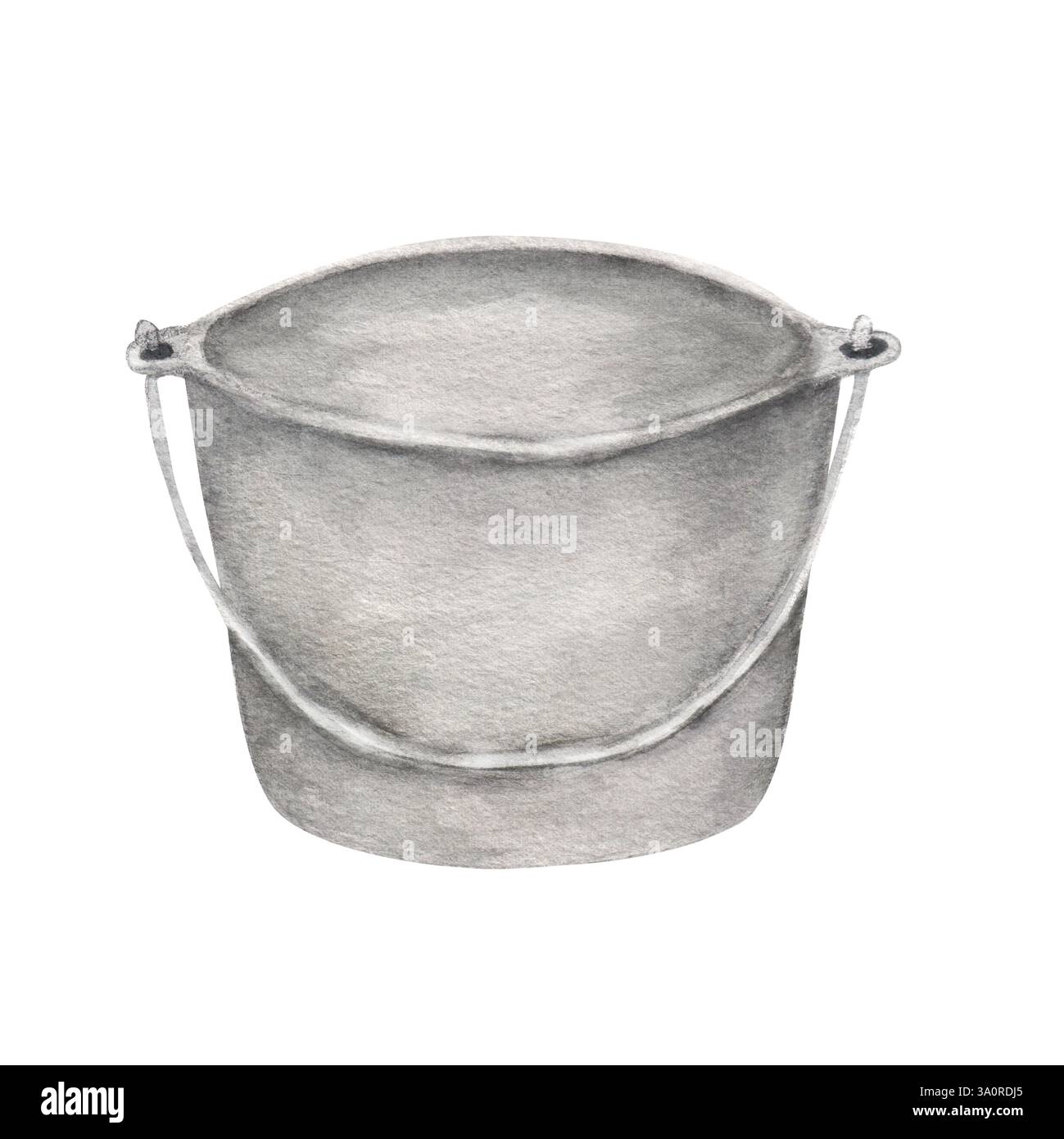 Metal pot for cooking. A bucket for water. Camping clipart. Exploration ...