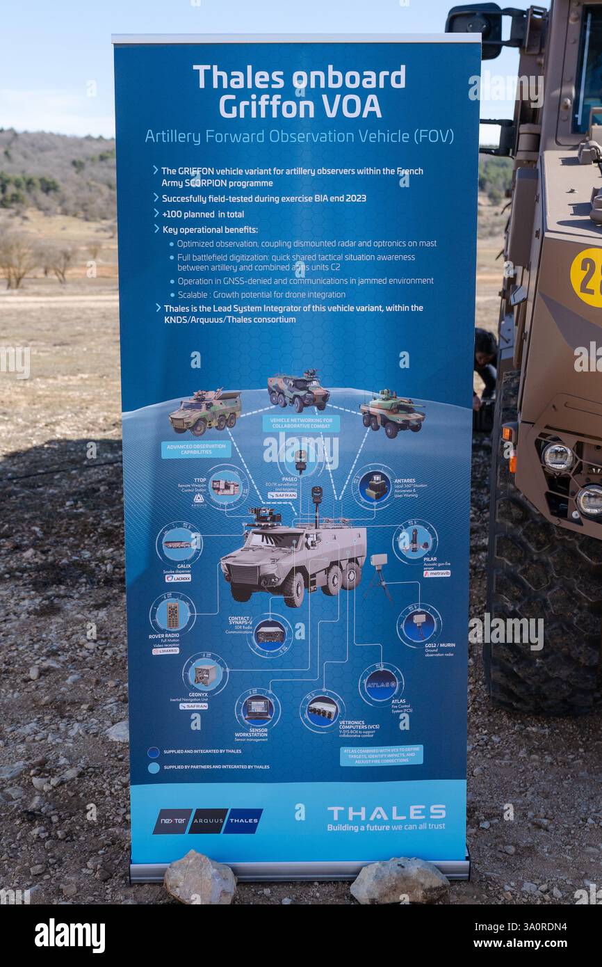 A Thales information banner about the Griffon VOA pictured during the ...