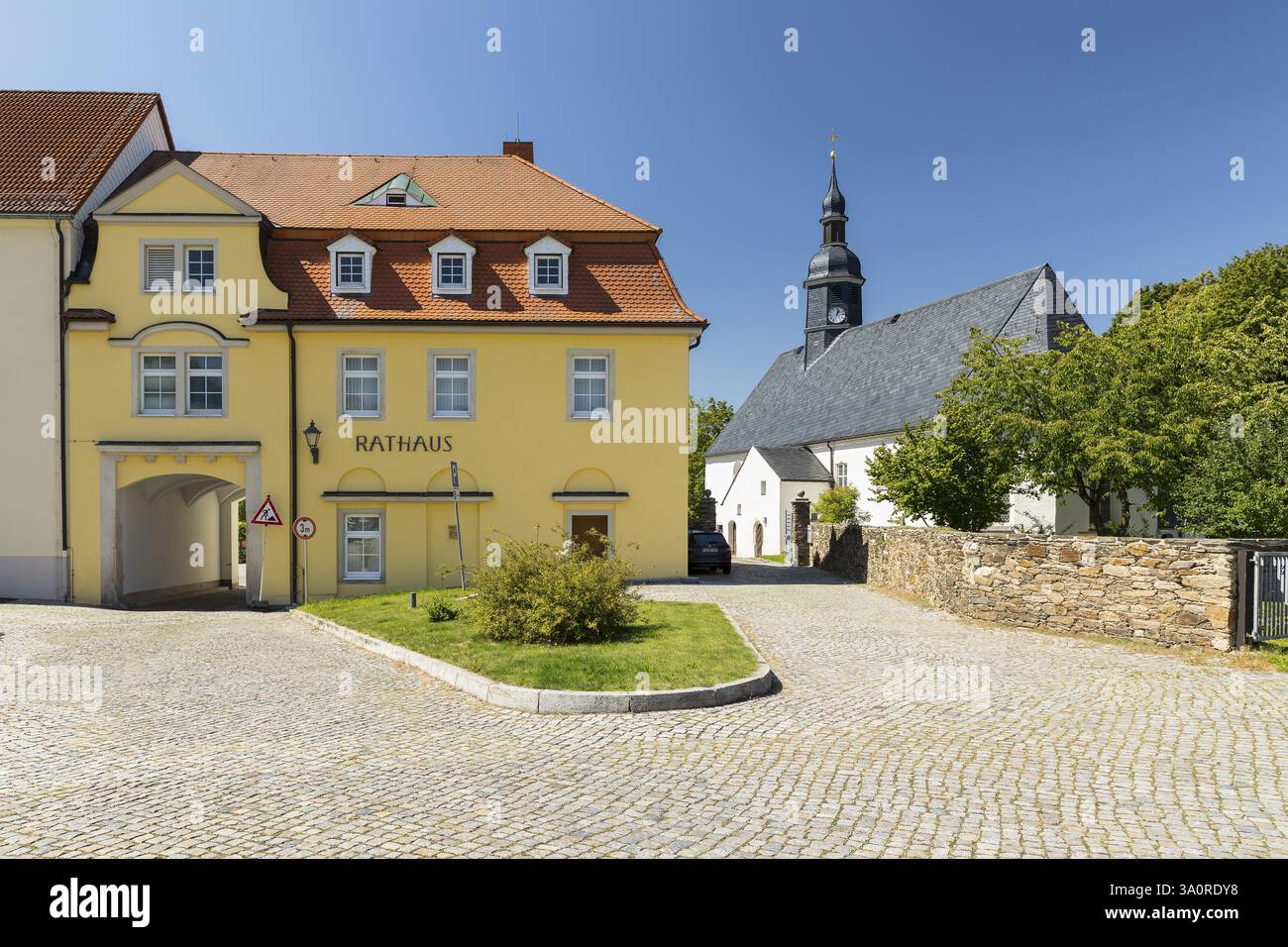 Gatehouse to the former manor and church, Weissenborn, Erzgebirge ...