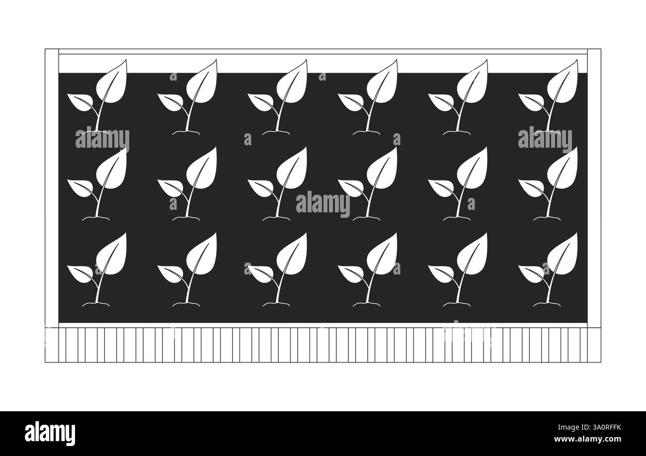 Raised garden bed with seedlings 2D line object Stock Vector Image ...