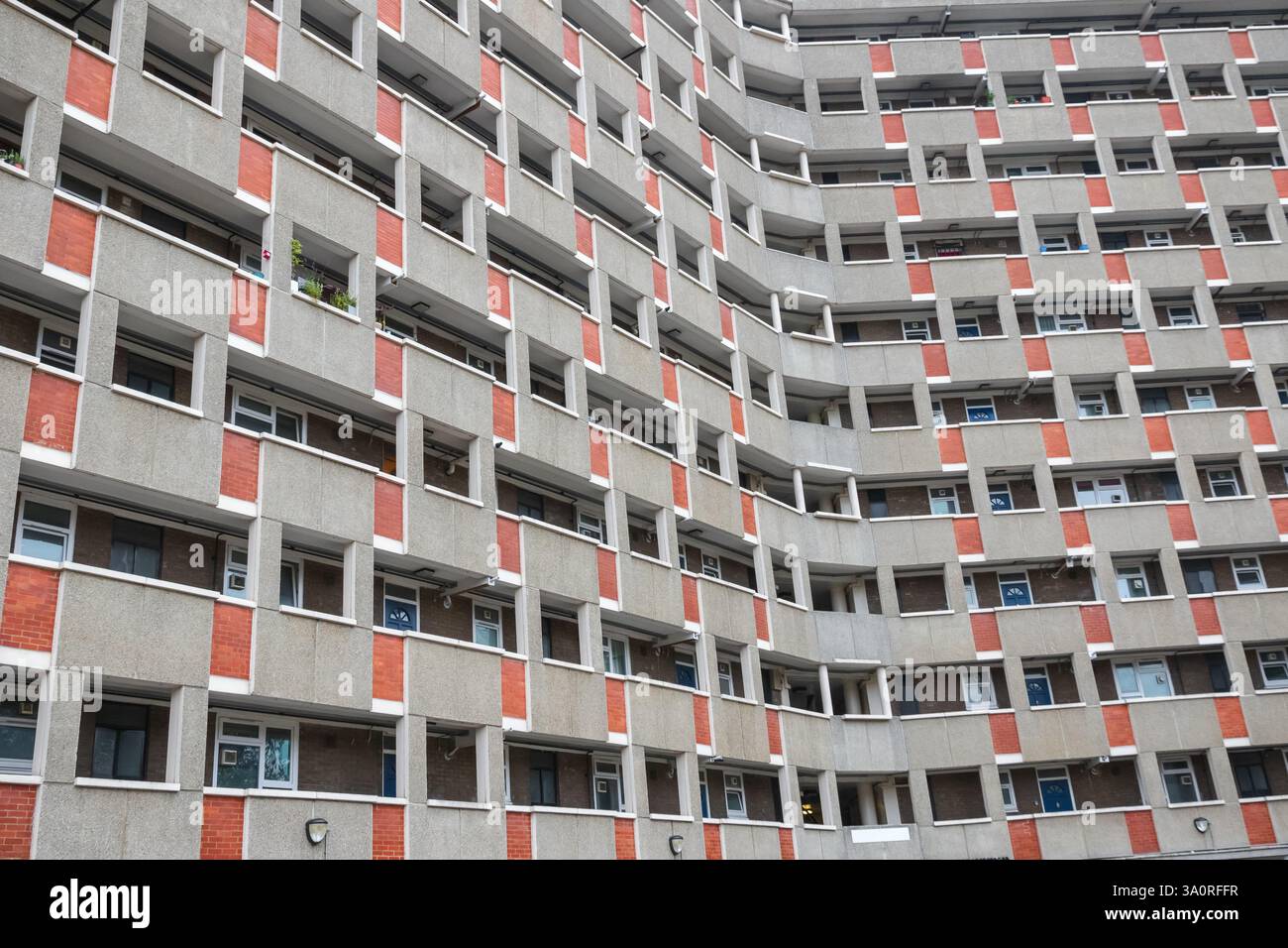 Facade of the tower block George Loveless House on the Dorset Estate, a ...
