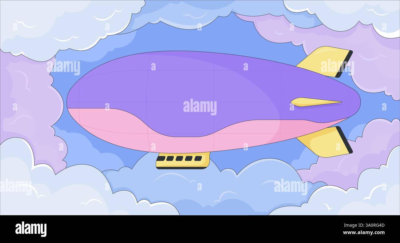 Blimp floating through dreamy sky lofi wallpaper Stock Vector Image ...