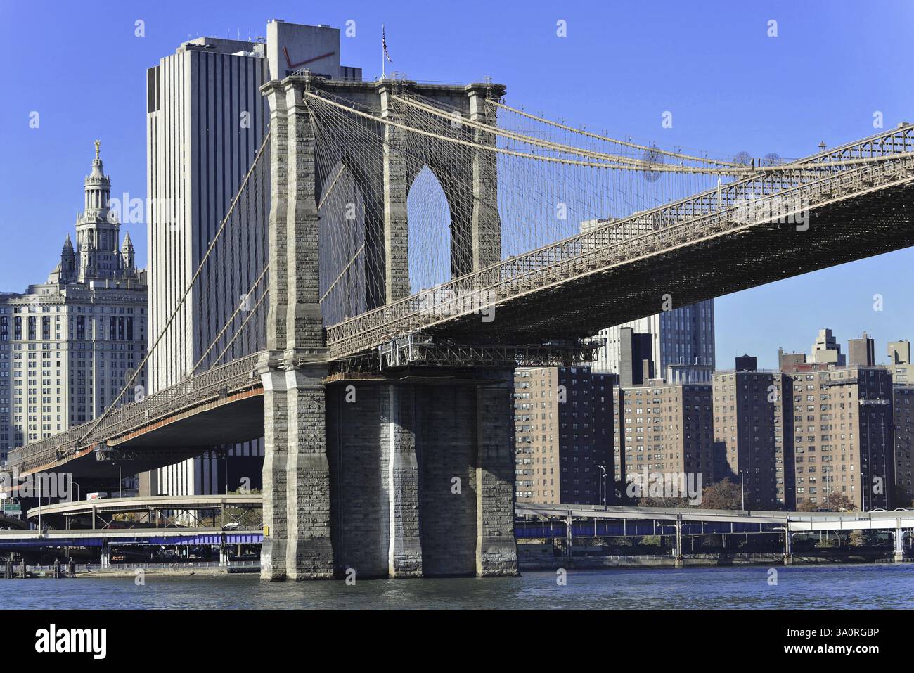 Brooklyn Bridge in Brooklyn, Manhattan, New York, An iconic bridge ...