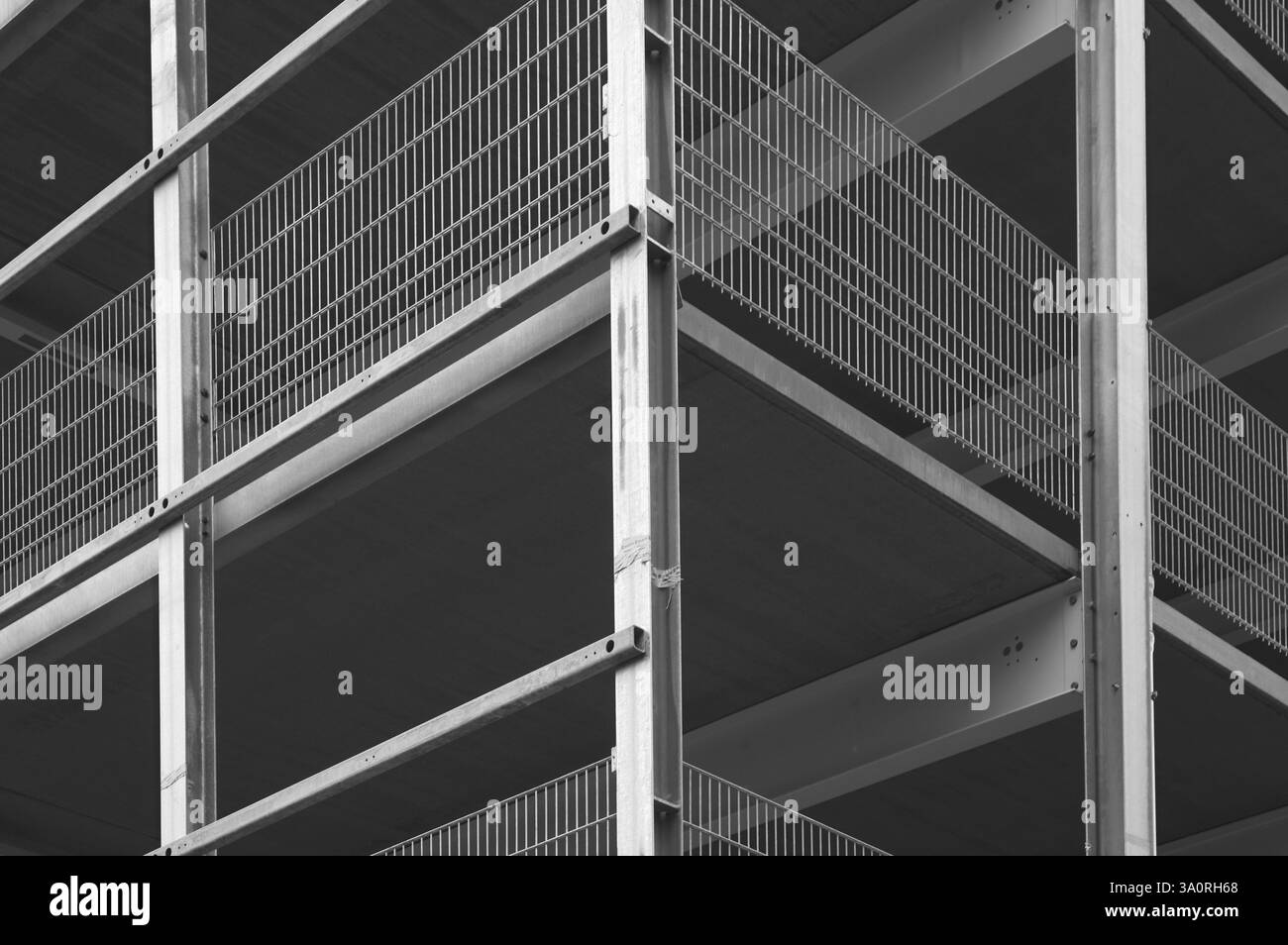 Architectural detail of a modern building highlighting steel beams and ...