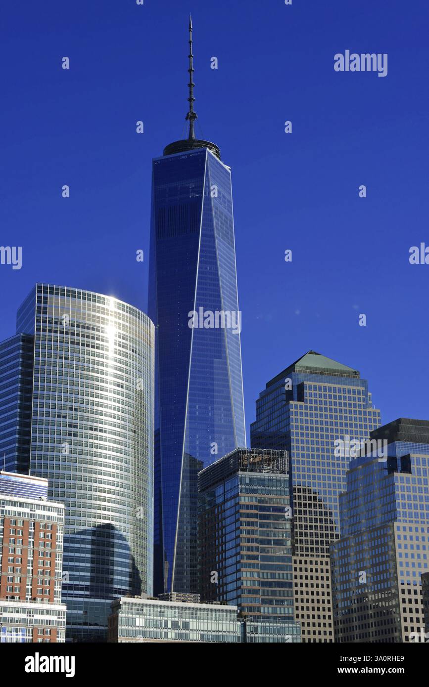 The One World Trade Centre stands in contrast to the smaller ...
