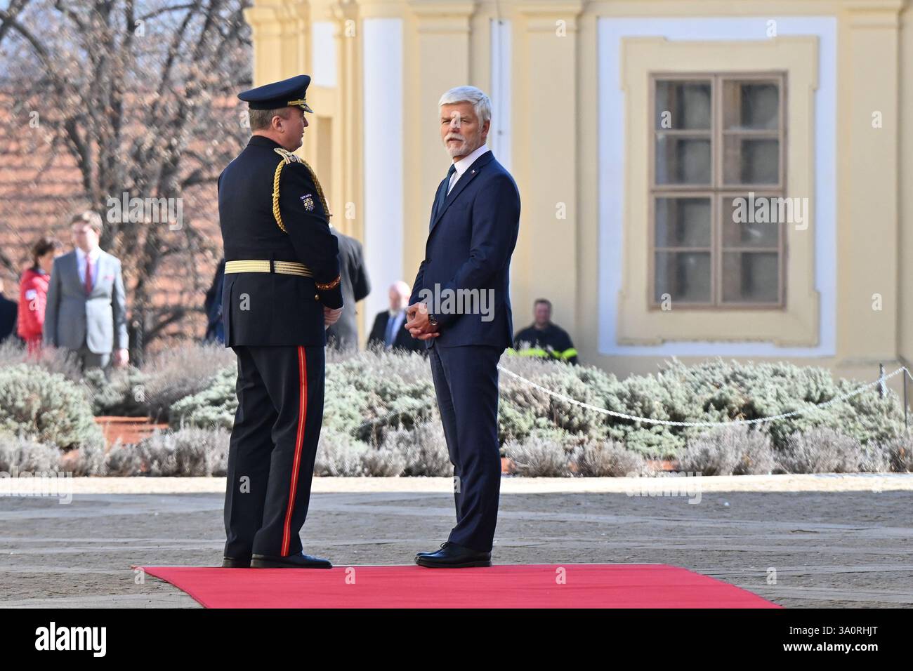 Czech President Petr Pavel (right) and President's Military Office ...