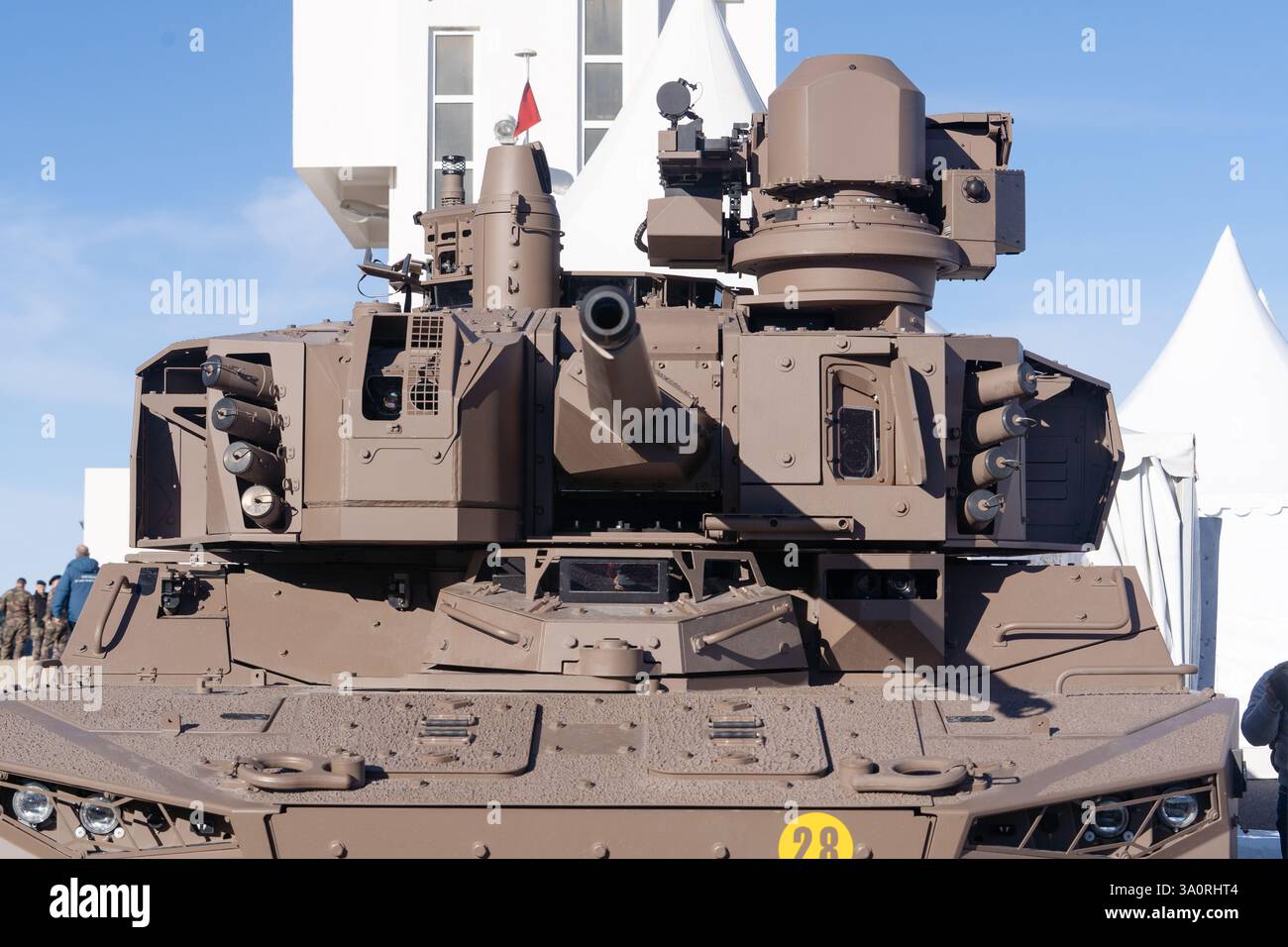 The Jaguar armoured fighting vehicle pictured during the first live ...