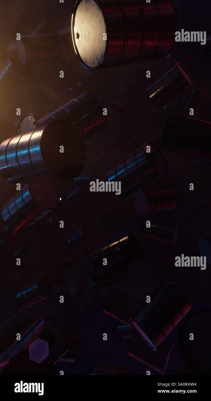 Oil Barrel Black, 3D illustration Background for advertising and ...