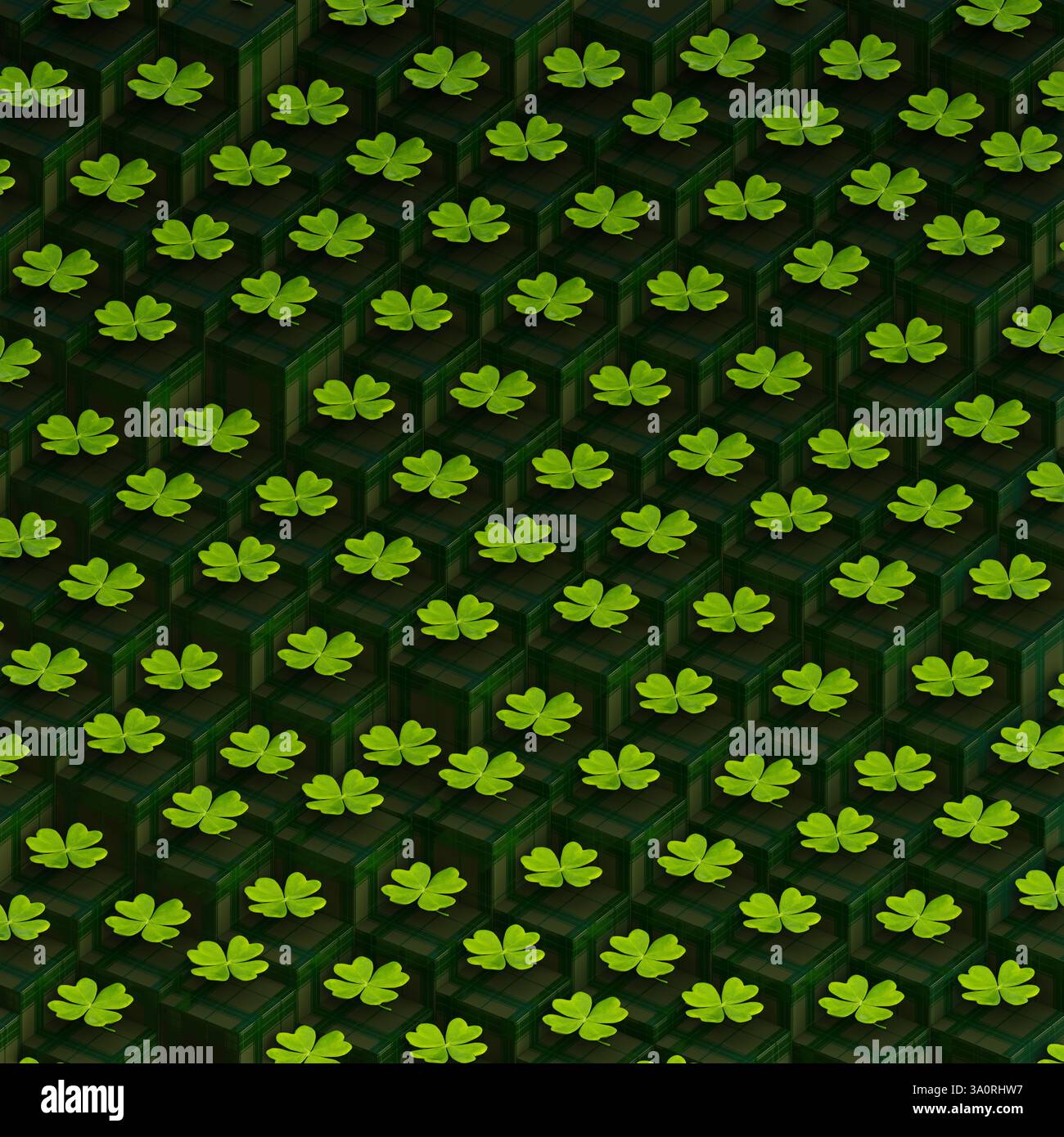 Shamrock Seamless Pattern, 3D illustration Background for advertising ...
