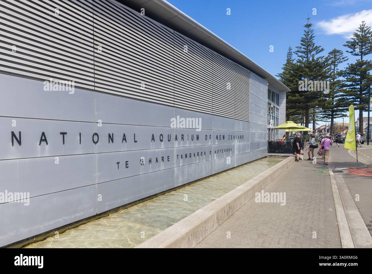 The exterior of the National Aquarium of New Zealand in Napier, NZ ...
