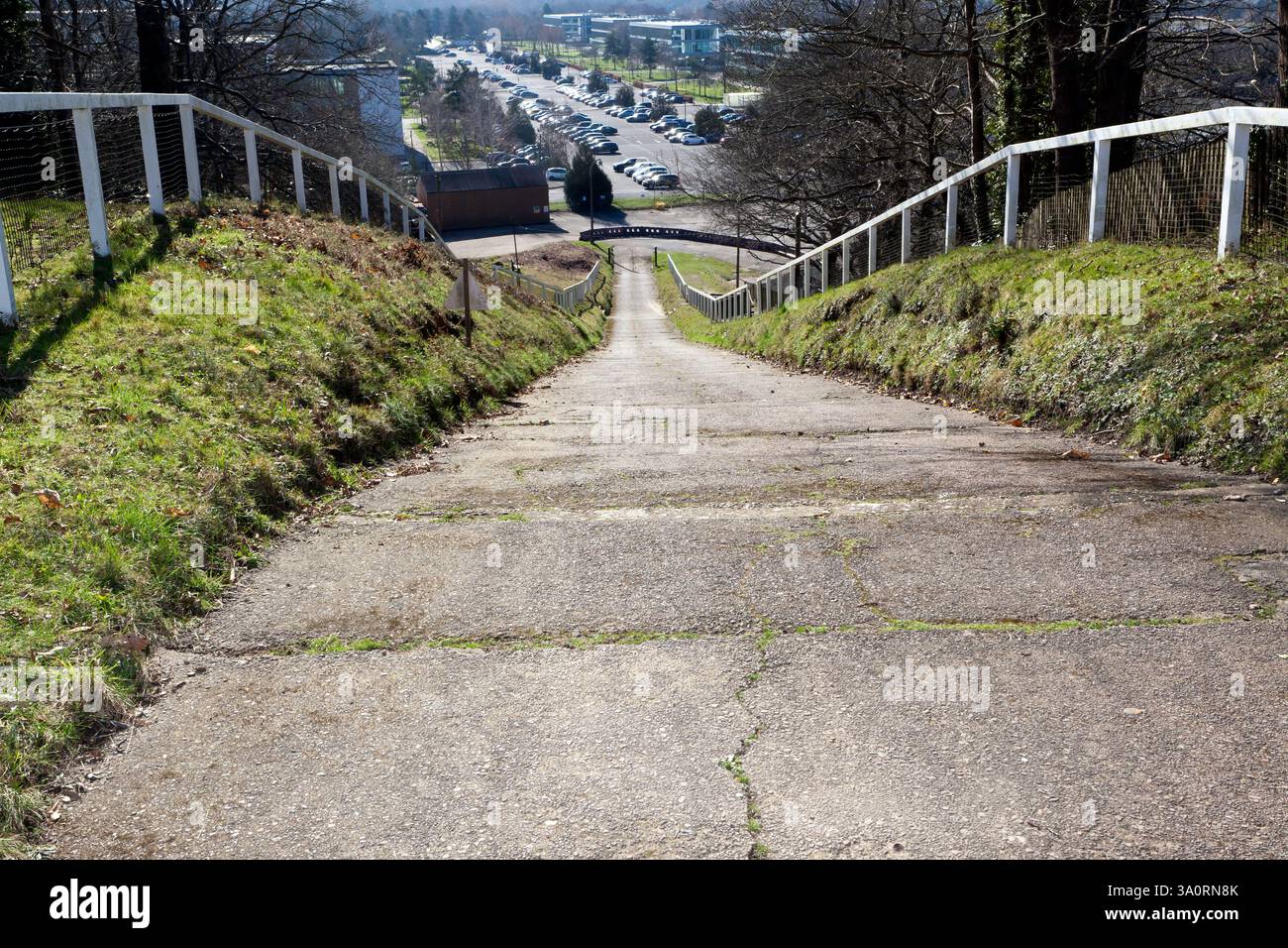 View looking down Test Hill, at Brooklands Museum, Waybridge, Surrey ...