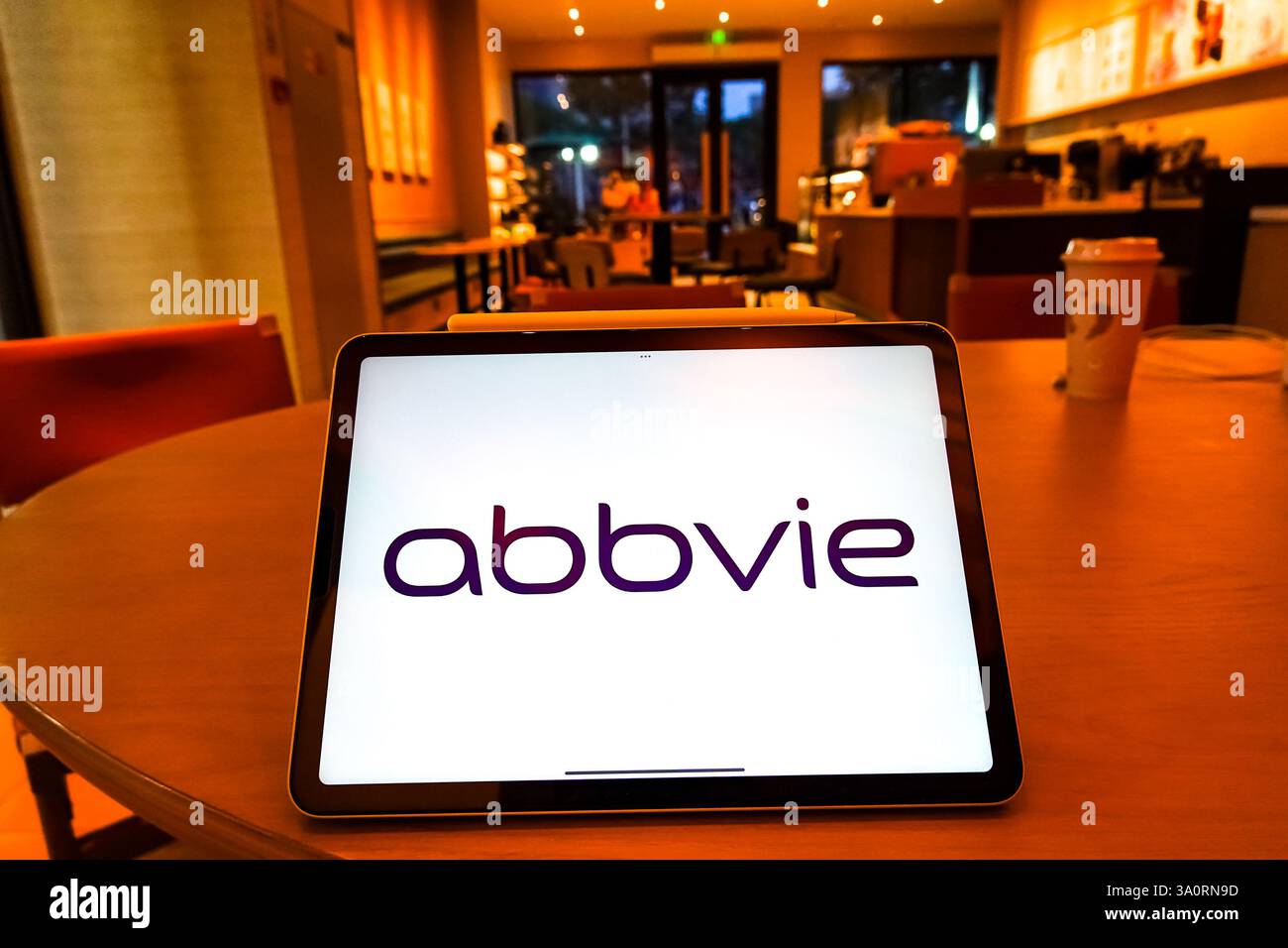 China. 2nd Mar, 2025. In this photo illustration, an AbbVie logo is ...