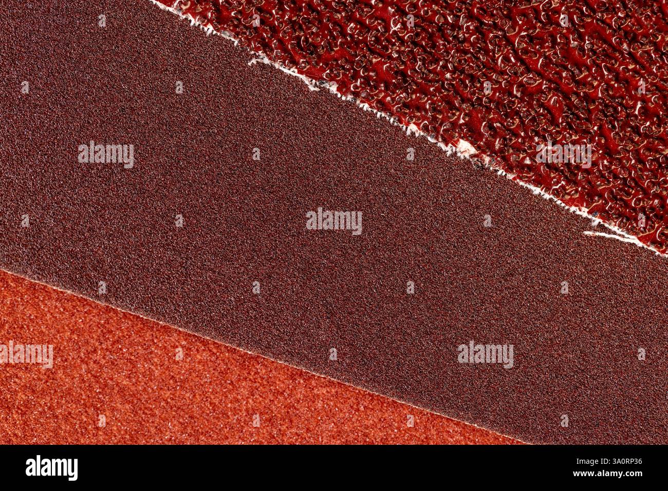 different sandpaper for coarse or fine processing of materials closeup ...