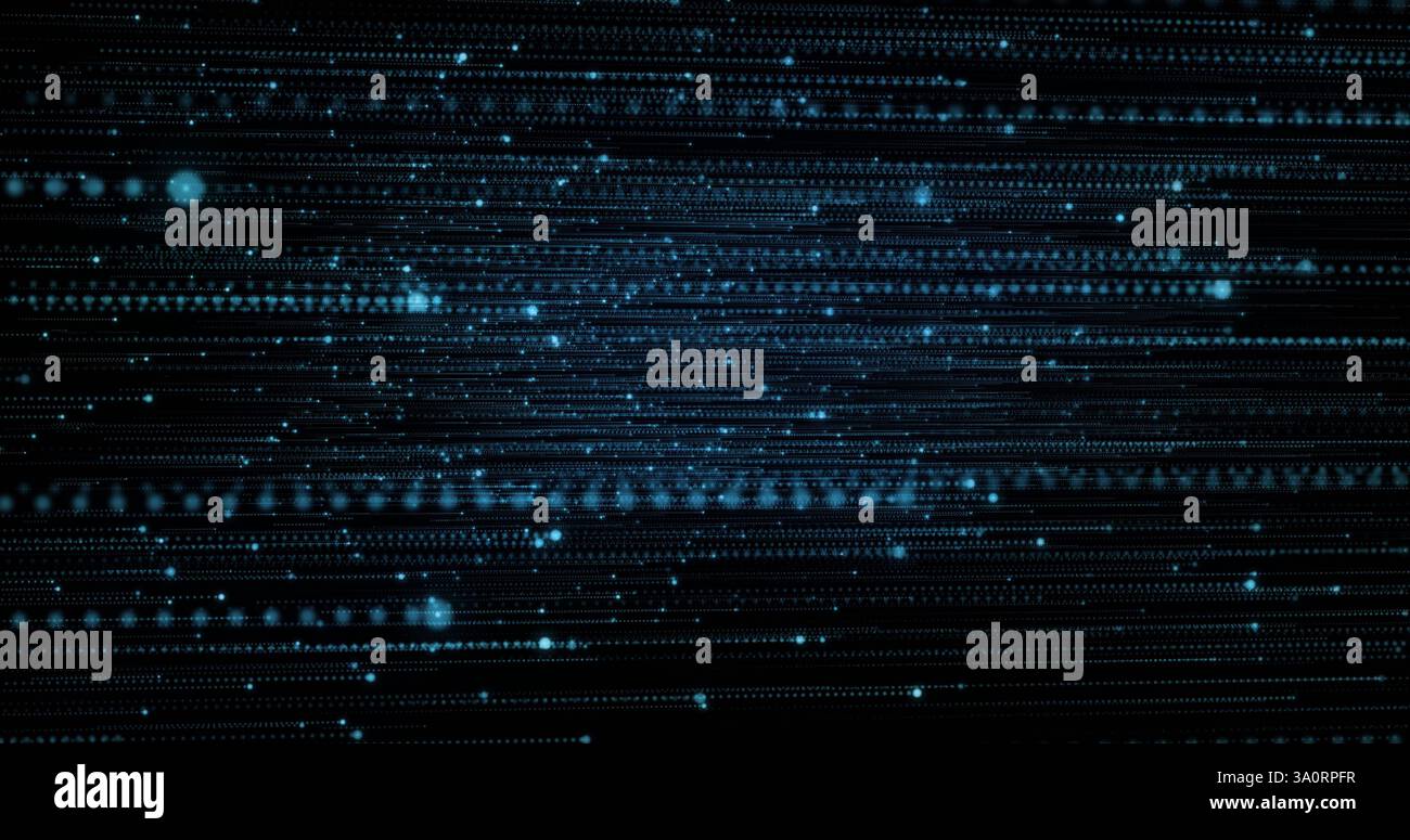 Image of blue light spots moving on black background Stock Photo - Alamy