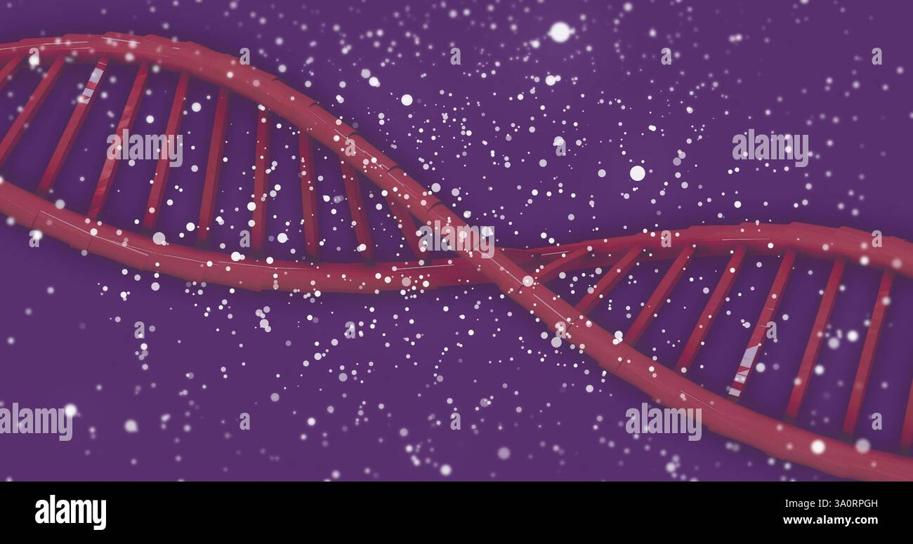 Image of dna strand over snow falling Stock Photo - Alamy