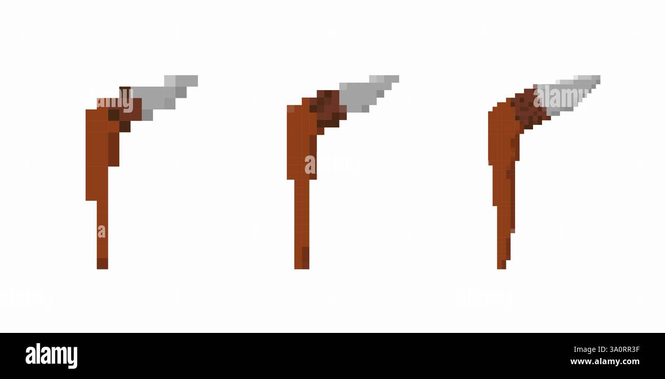 Pixel art tools set featuring a collection of retro styled pickaxes ...