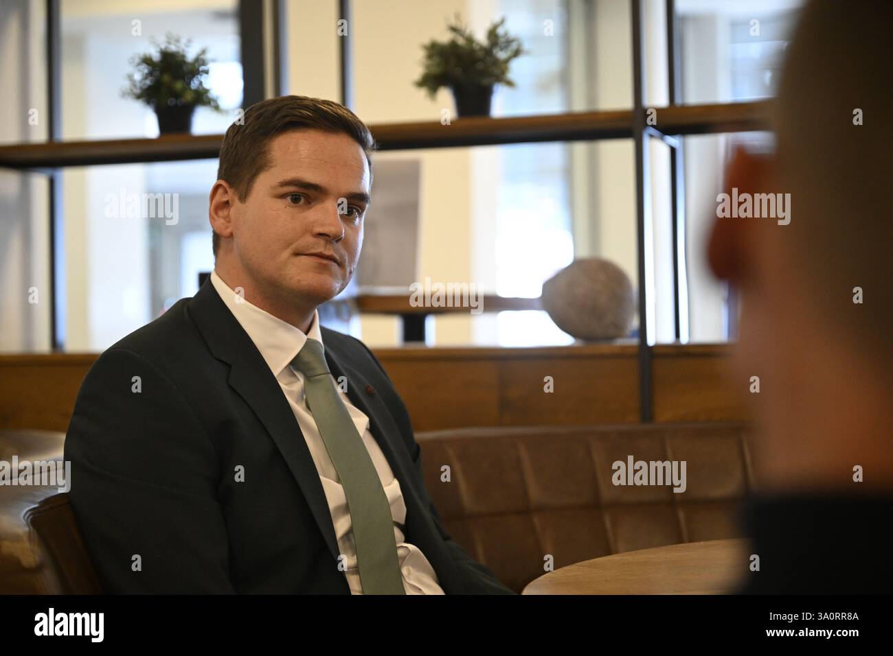 Cercle's CEO Klaas Reynaert talks to the press before the departure of ...