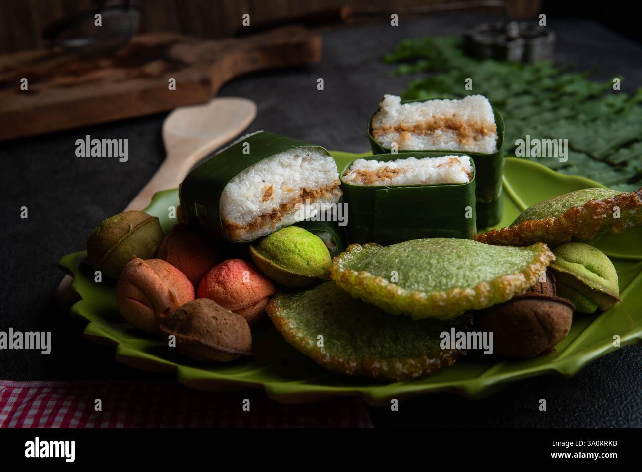 Traditional Indonesian Snacks with Lemper, Kue Cucur, and Mini Steamed ...