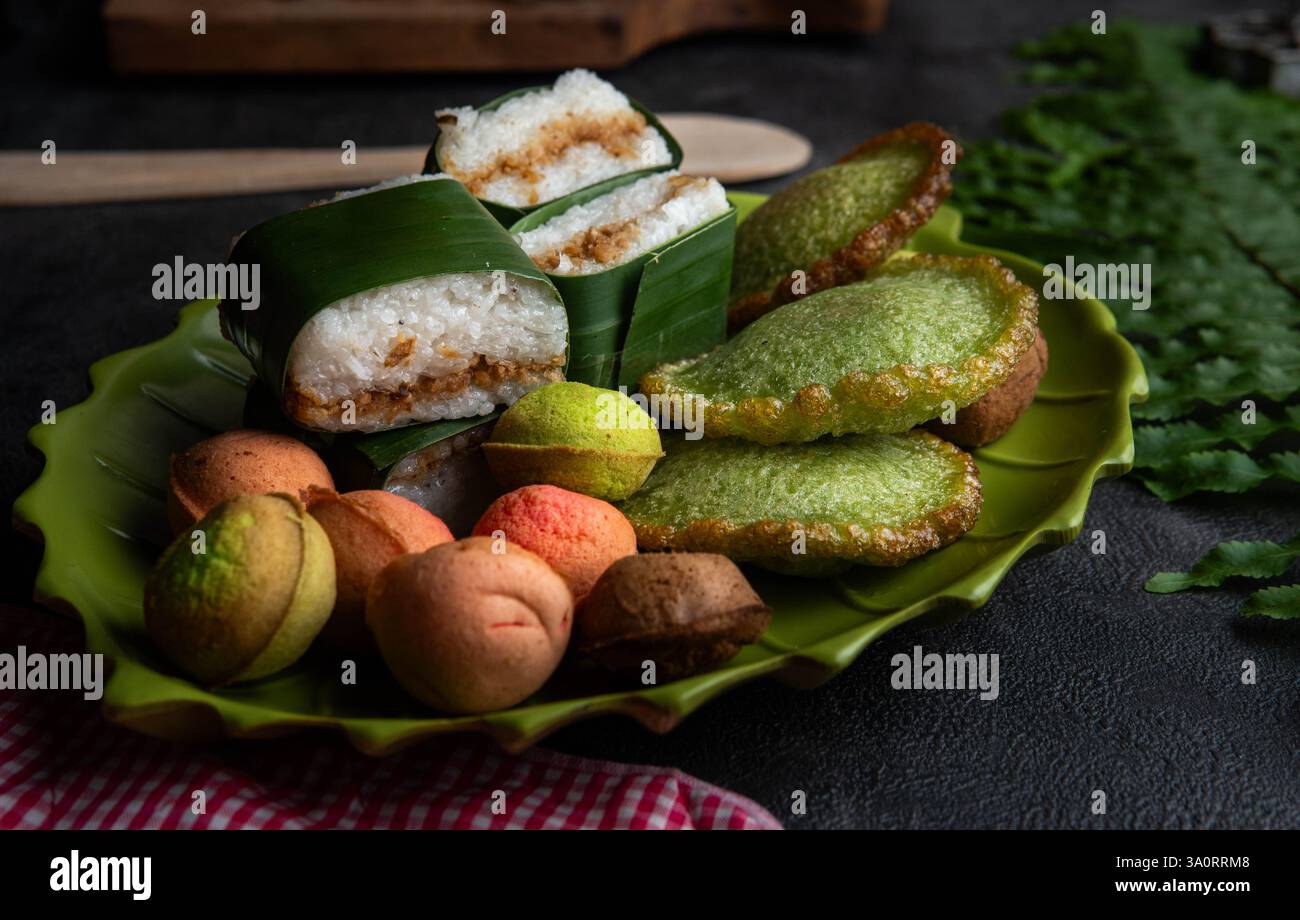 Traditional Indonesian Snacks with Lemper, Kue Cucur, and Mini Steamed ...