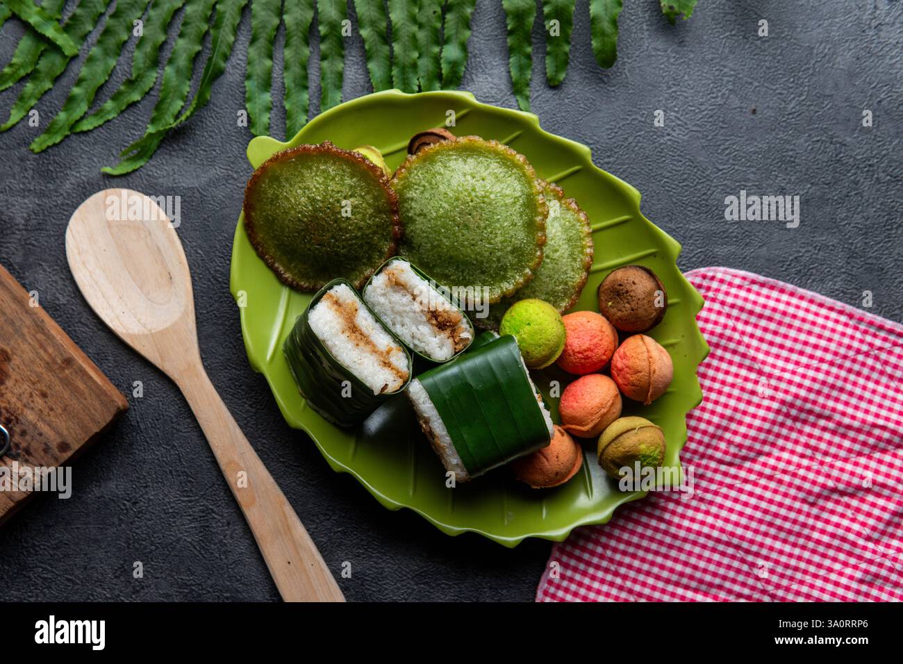 Traditional Indonesian Snacks with Lemper, Kue Cucur, and Mini Steamed ...