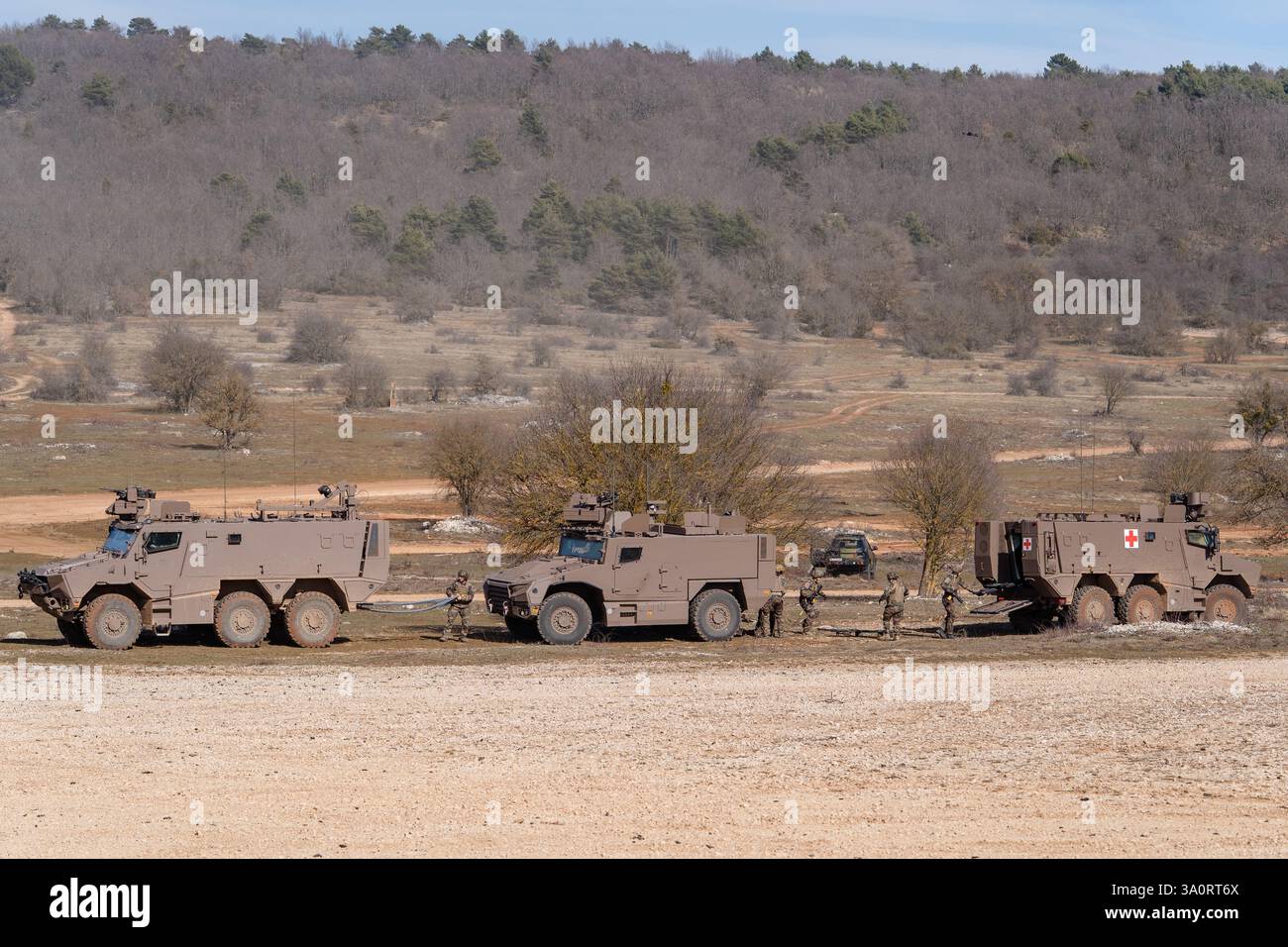 An evacuation exercice of the French army pictured during the first ...