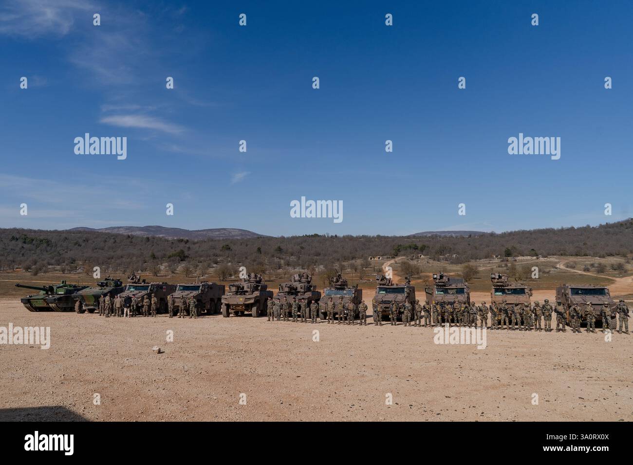 Canjuers, France. 04th Mar, 2025. A group of soldiers who participated ...