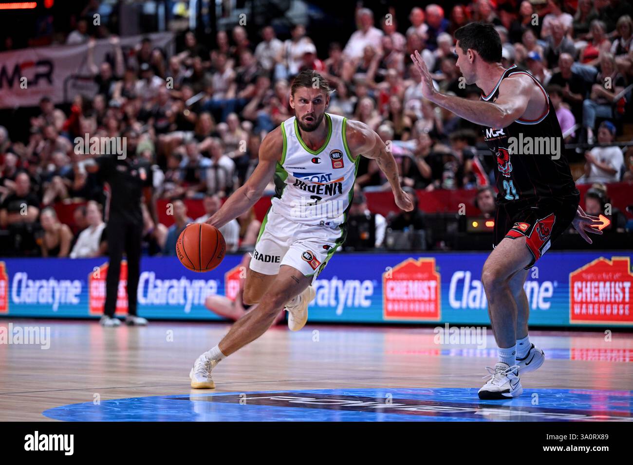 Matt Kenyon of the Phoenix during the NBL playoff series game 3 between ...