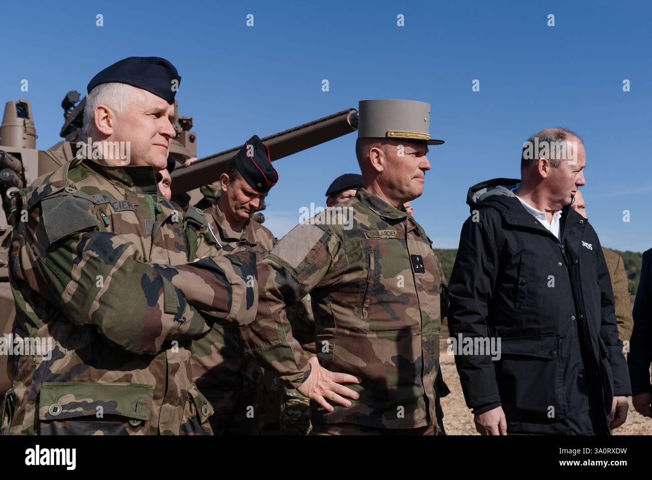 Canjuers, France. 04th Mar, 2025. French army engineer Laurent Mercier ...