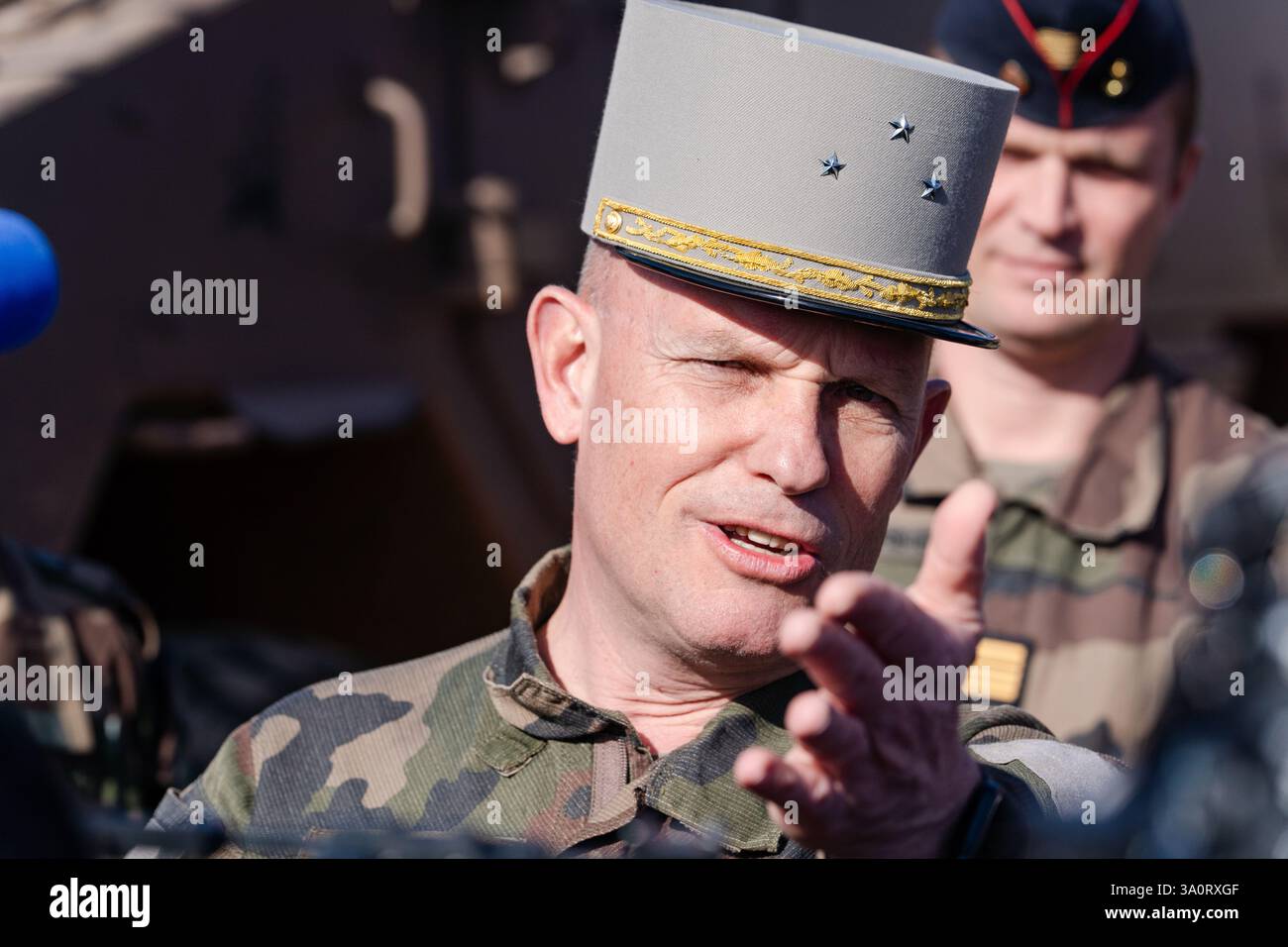 Canjuers, France. 04th Mar, 2025. French general Alain Lardet (adjunct ...