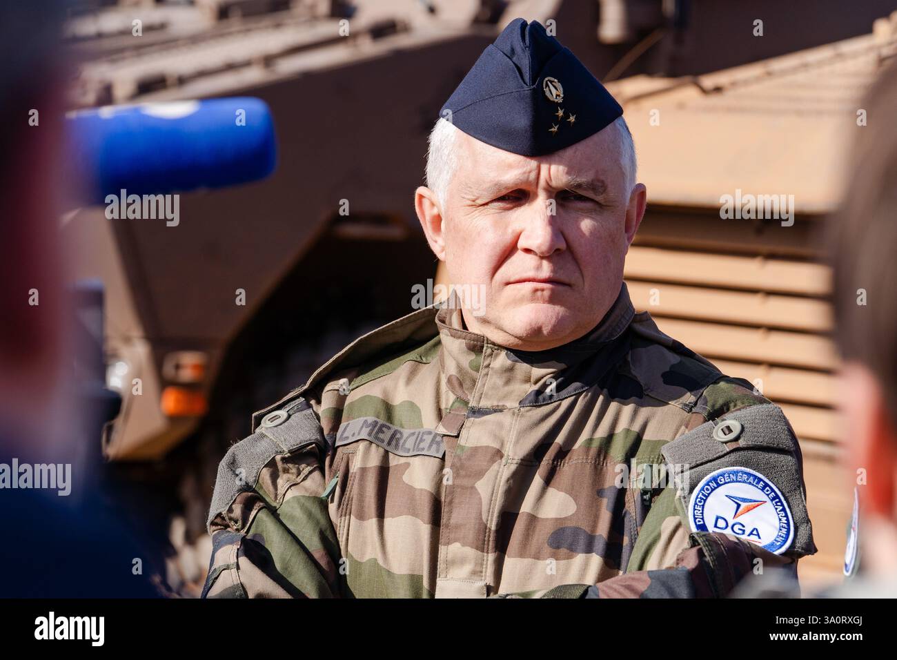 French army engineer Laurent Mercier pictured during the first live ...