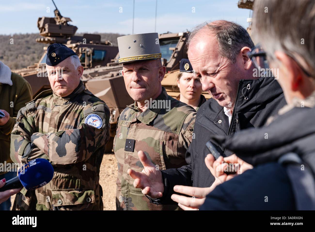 French army engineer Laurent Mercier, general Alain Bardet (adjunct ...